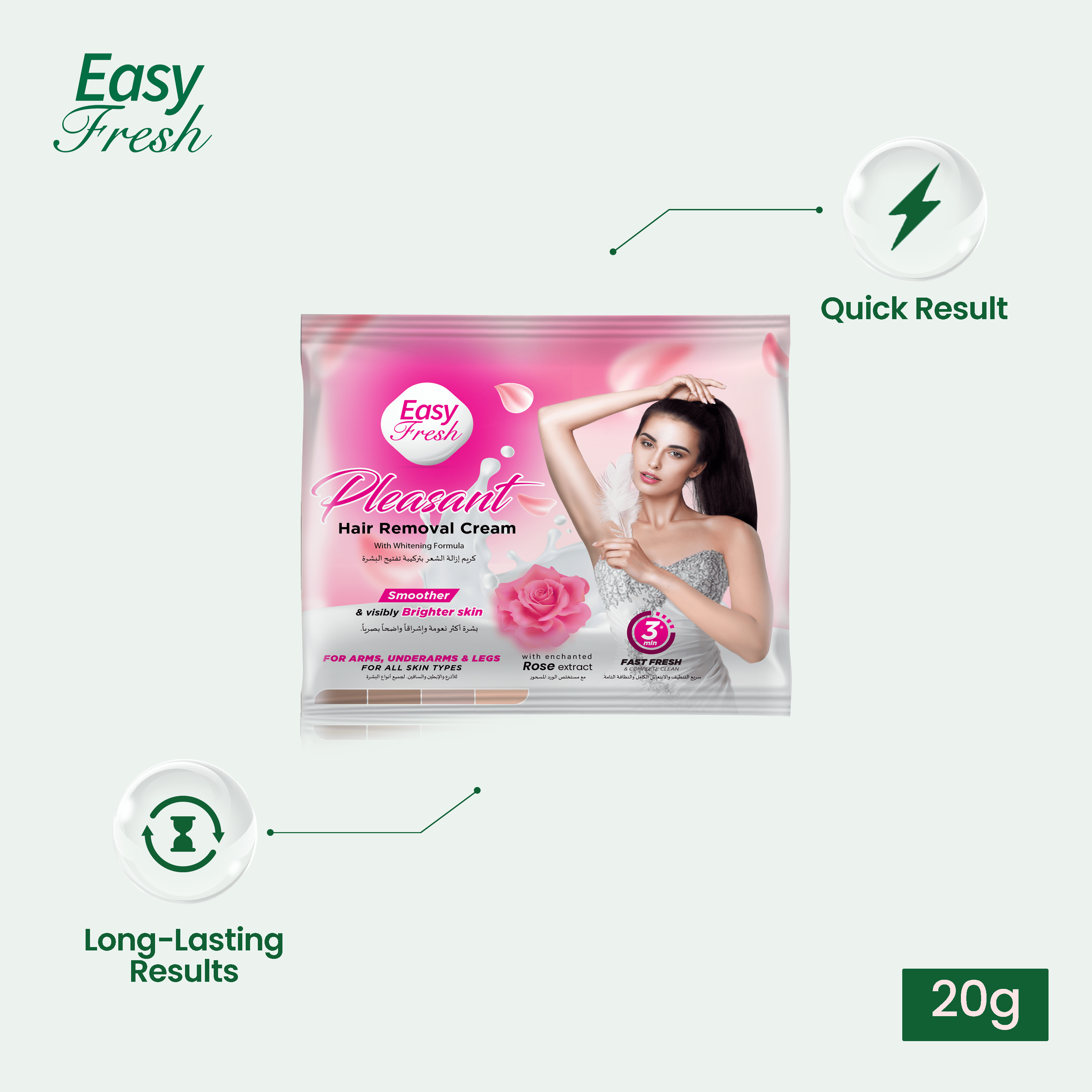 Pleasant Hair-Off Cream Rose - Clean & Soft Hairless Skin